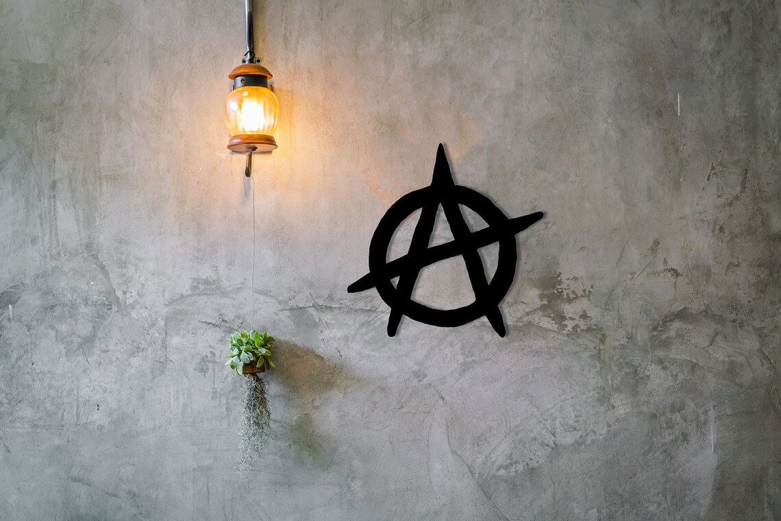 Anarchy Logo Wood Wall Art Geometric Rebellious & Punk Wall | Etsy