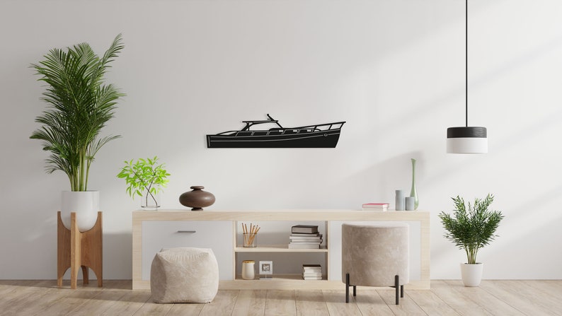 Yacht Wood Wall Art Geometric Ship Wall Decor 3D Minimalist - Etsy