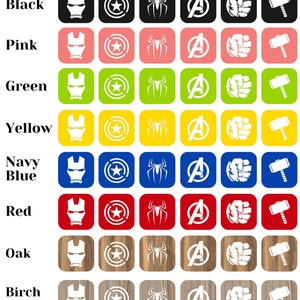 Avengers Wood Wall Art Set of 6, Geometric Nursery Wall Decor, 3D ...
