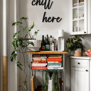 Chill Here Wood Wall Art, Motivational Quote Wall Decor, Positive Vibes ...