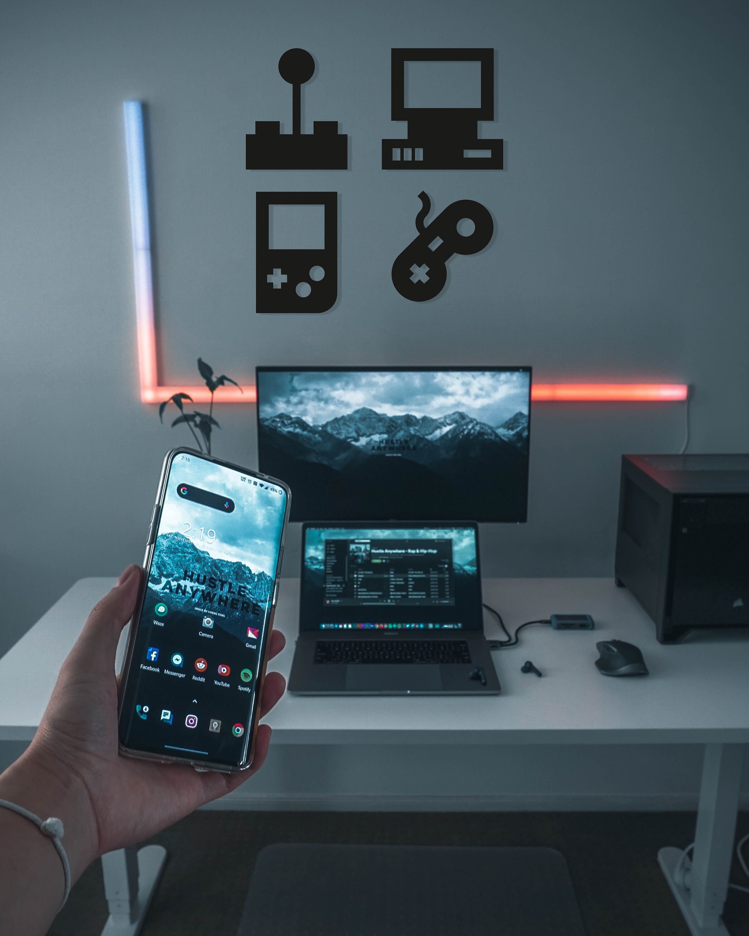 Retro Gaming Arcade Wood Wall Art Geometric Nostalgic Gamer | Etsy