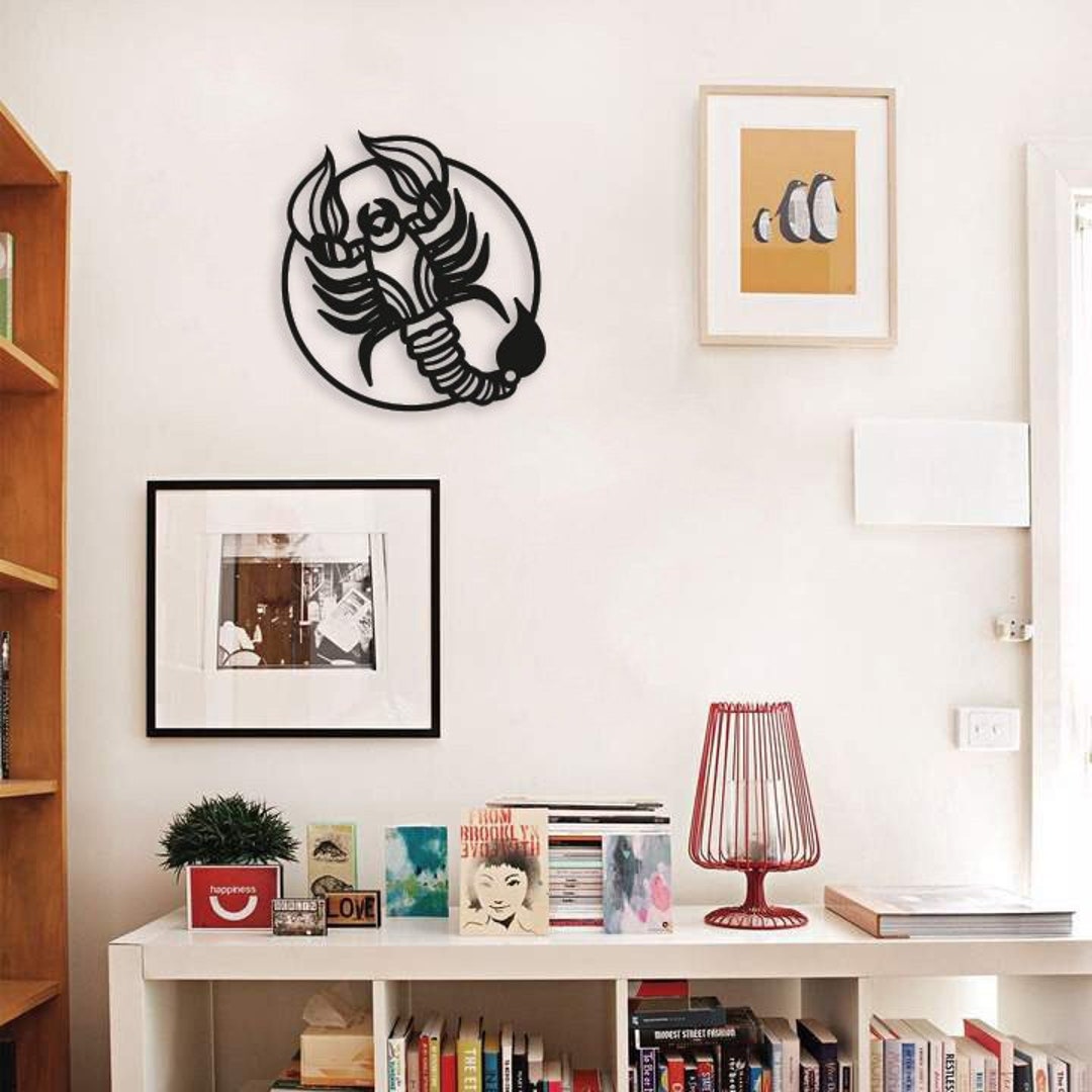 Poisonous Scorpion Wood Wall Art, Geometric Scorpio Horoscope Wall ...