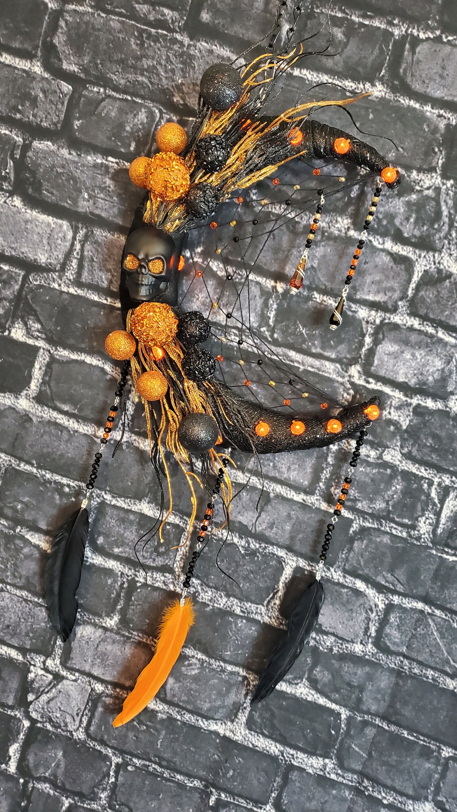 Gothic Moon Wreath. Moon Phase Wall Decor. Black Moon Wreath. - Etsy