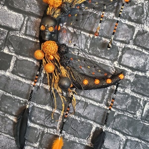 Gothic Moon Wreath. Moon Phase Wall Decor. Black Moon Wreath. - Etsy