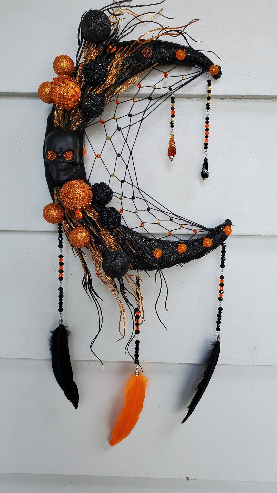 Gothic Moon Wreath. Moon Phase Wall Decor. Black Moon Wreath. Celestial ...