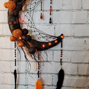 Gothic Moon Wreath. Moon Phase Wall Decor. Black Moon Wreath. - Etsy