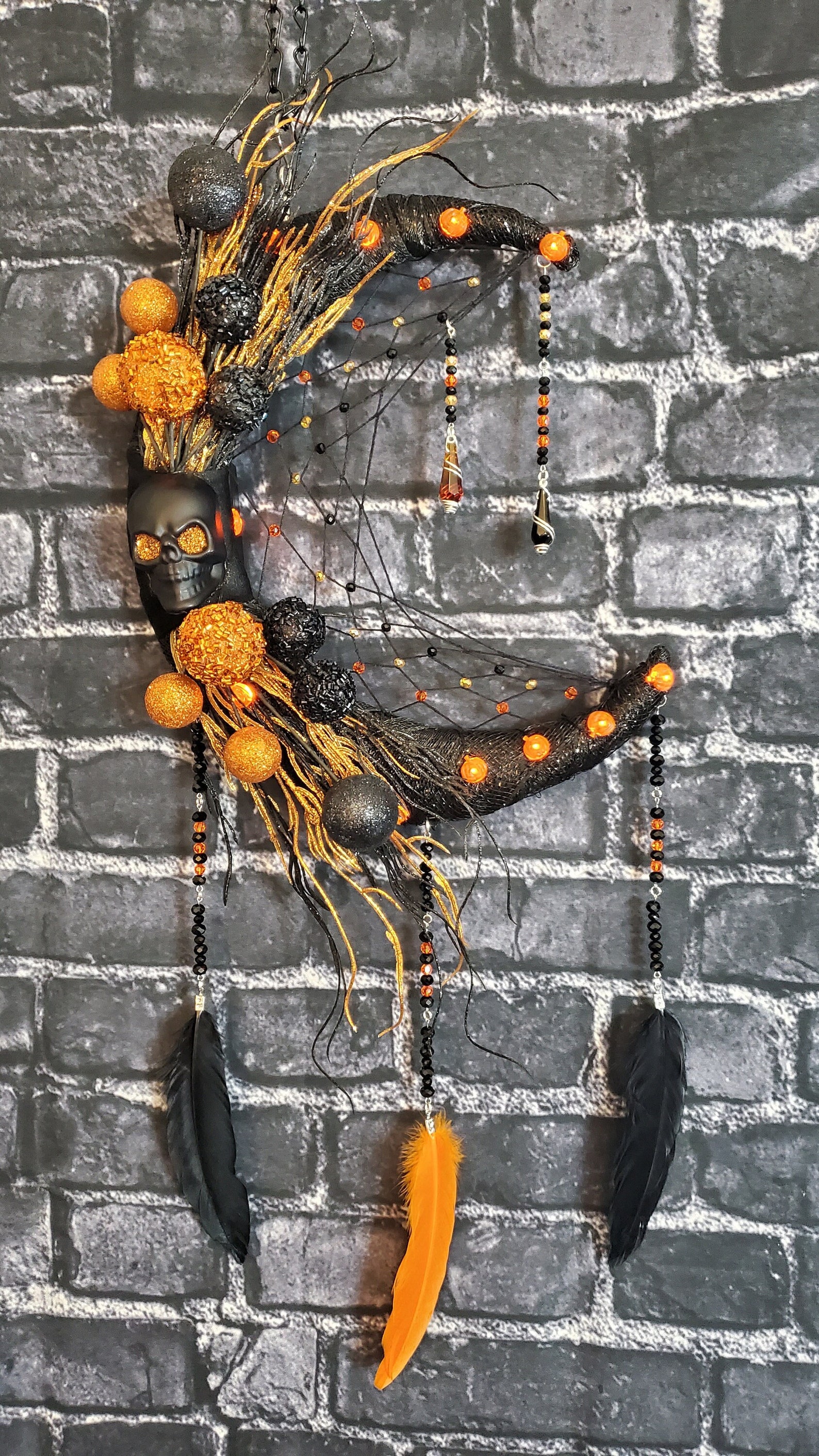 Gothic Moon Wreath. Moon Phase Wall Decor. Black Moon Wreath. - Etsy