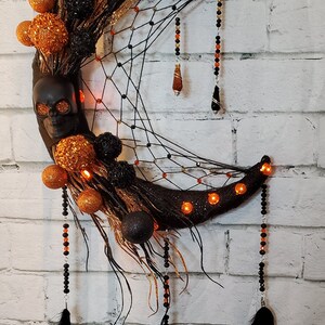 Gothic Moon Wreath. Moon Phase Wall Decor. Black Moon Wreath. Celestial ...