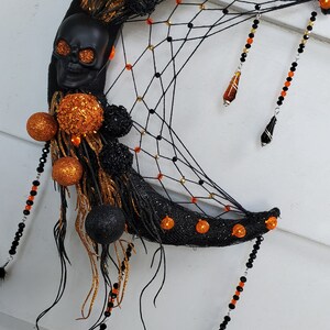 Gothic Moon Wreath. Moon Phase Wall Decor. Black Moon Wreath. Celestial ...