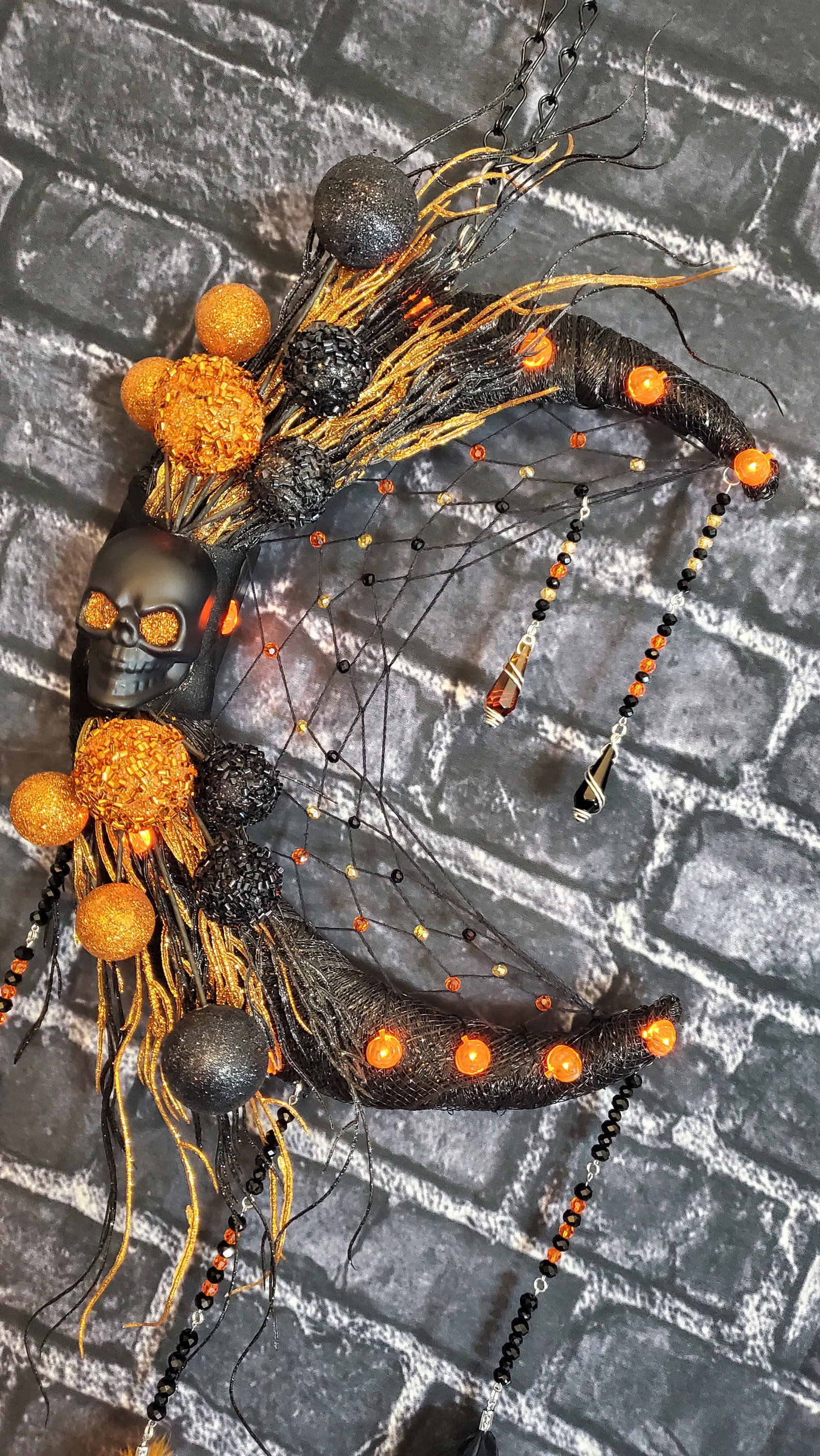 Gothic Moon Wreath. Moon Phase Wall Decor. Black Moon Wreath. - Etsy