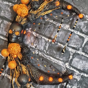 Gothic Moon Wreath. Moon Phase Wall Decor. Black Moon Wreath. Celestial ...