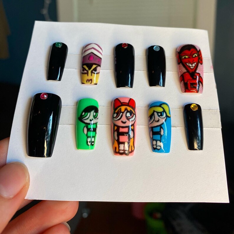Powerpuff Girls Press on Nails - Etsy