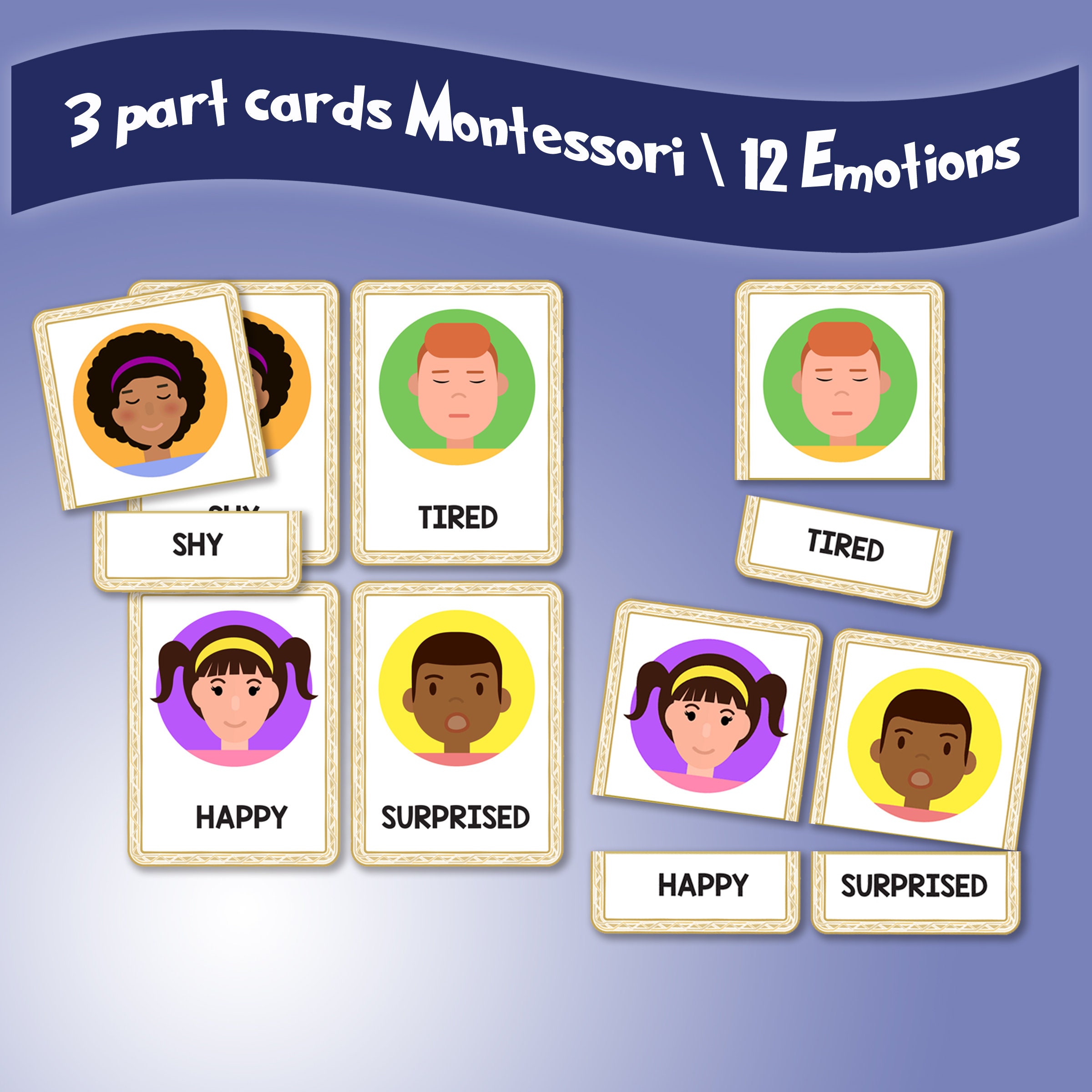 Emotions Matching Game Feelings Activity for Kids Emotions | Etsy