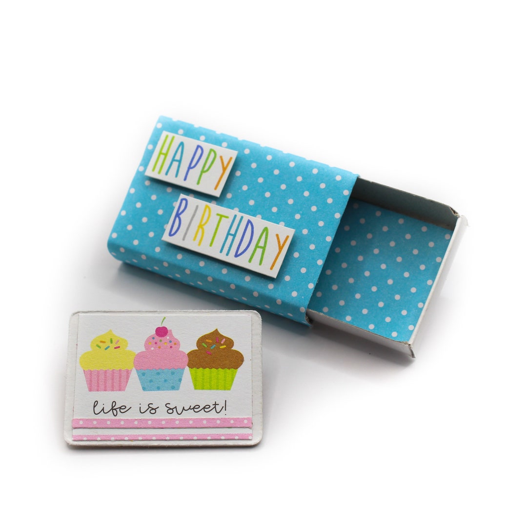 Handmade Birthday Matchbox Card - Etsy