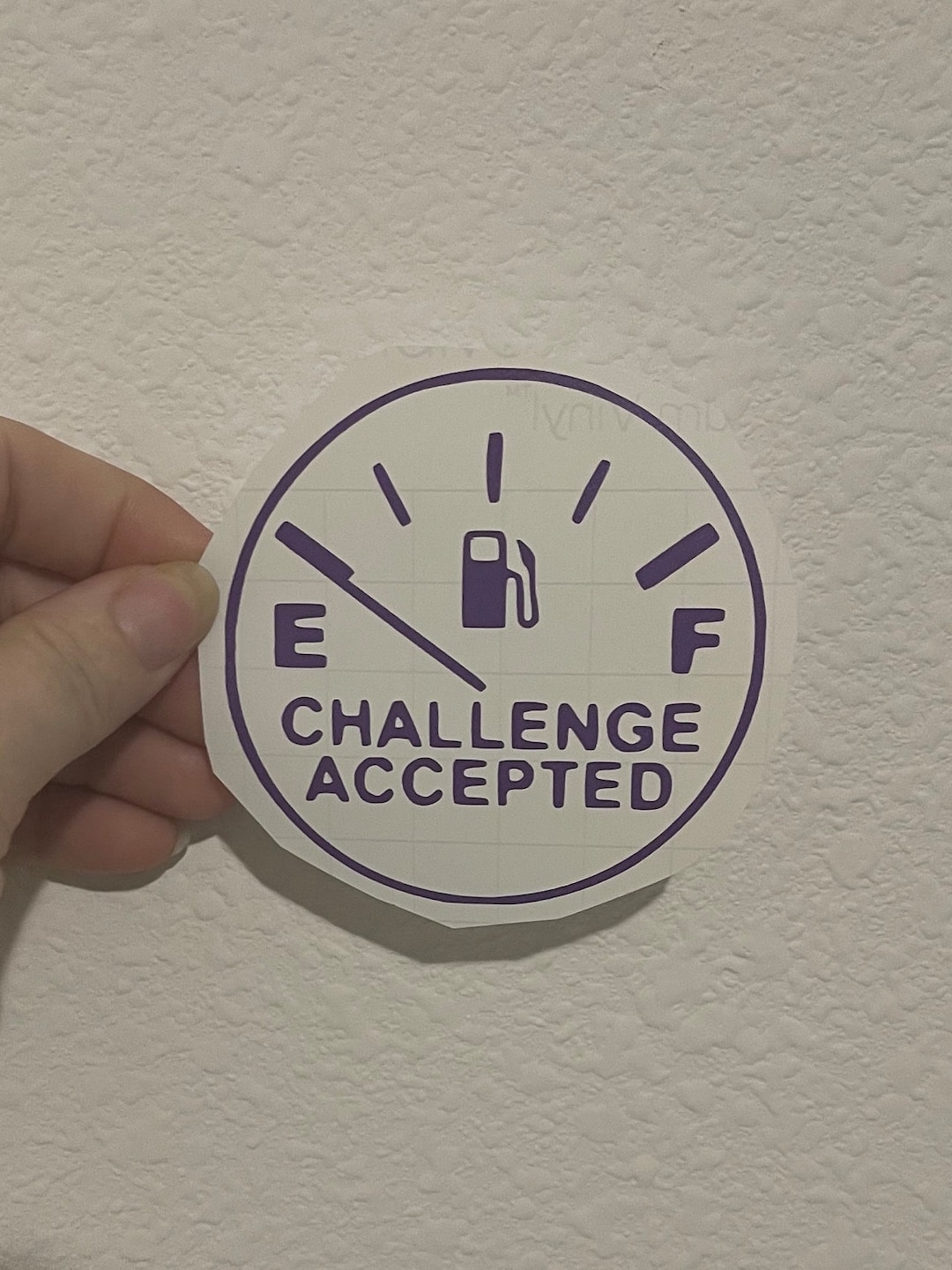 Low Gas Challenge Accepted Car Decal, Vinyl Decal - Etsy