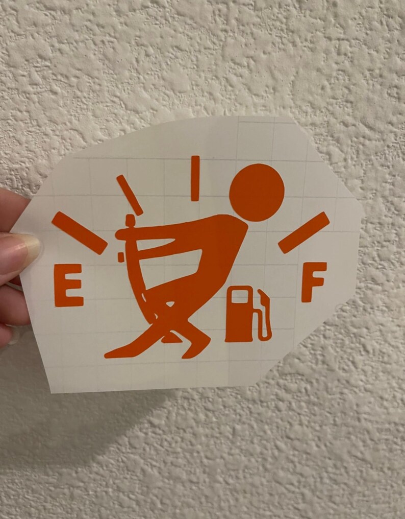 Empty Gas Tank Man Car Decal, Vinyl Decal - Etsy