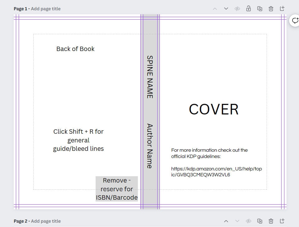 8 X 5 Book Cover Template KDP - Etsy