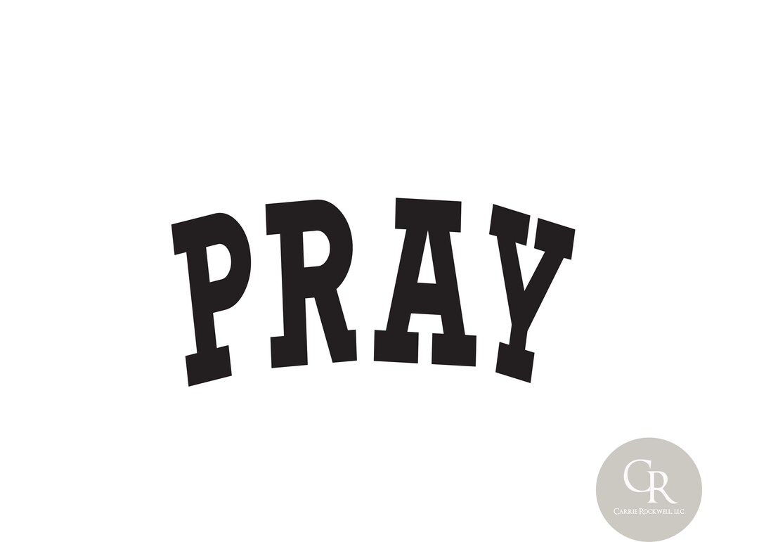 Pray Black Letters Sublimation Design - Etsy