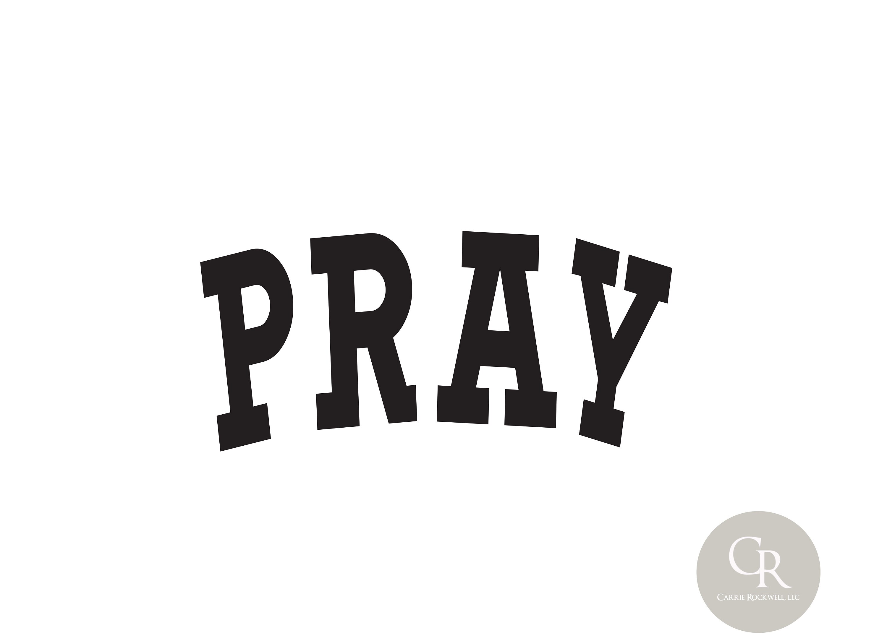 Pray Black Letters Sublimation Design - Etsy