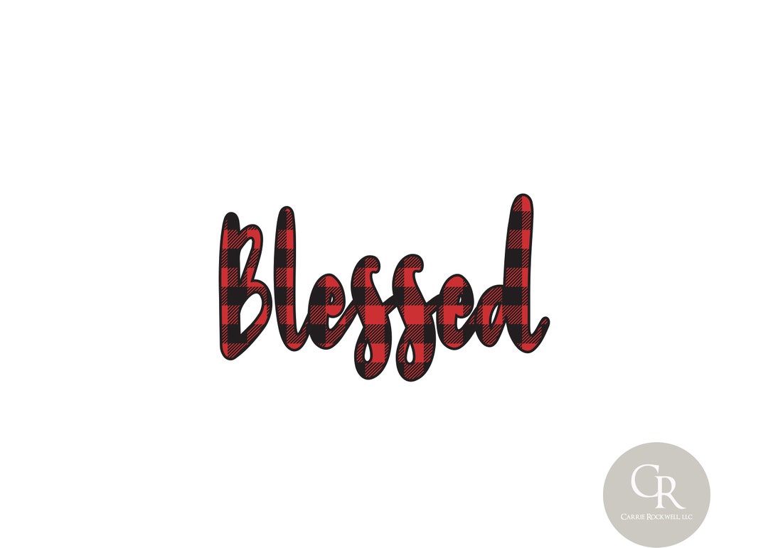 Blessed Red Buffalo Plaid Sublimation Design - Etsy