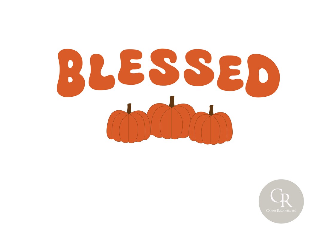 Blessed Orange Three Pumpkins Sublimation Design - Etsy