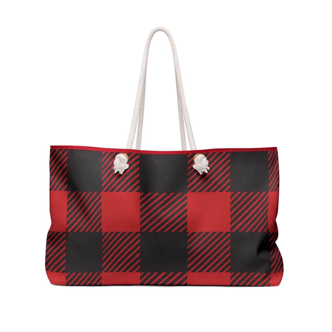 Red Buffalo Plaid Weekender Bag - Etsy