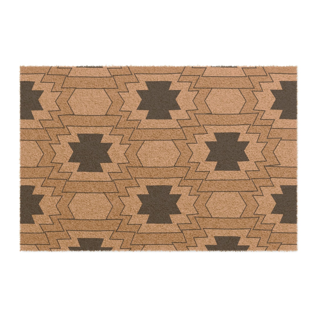 Aztec Western Tan and Black Doormat - Etsy