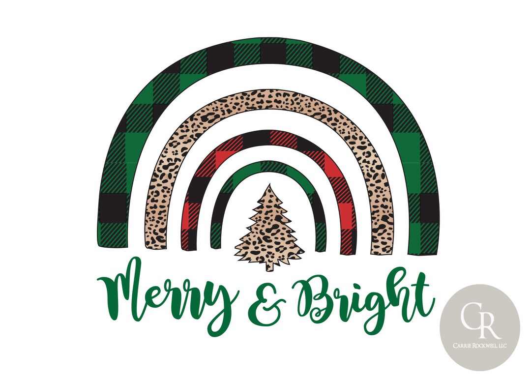Merry and Bright Leopard and Buffalo Plaid Design - Etsy