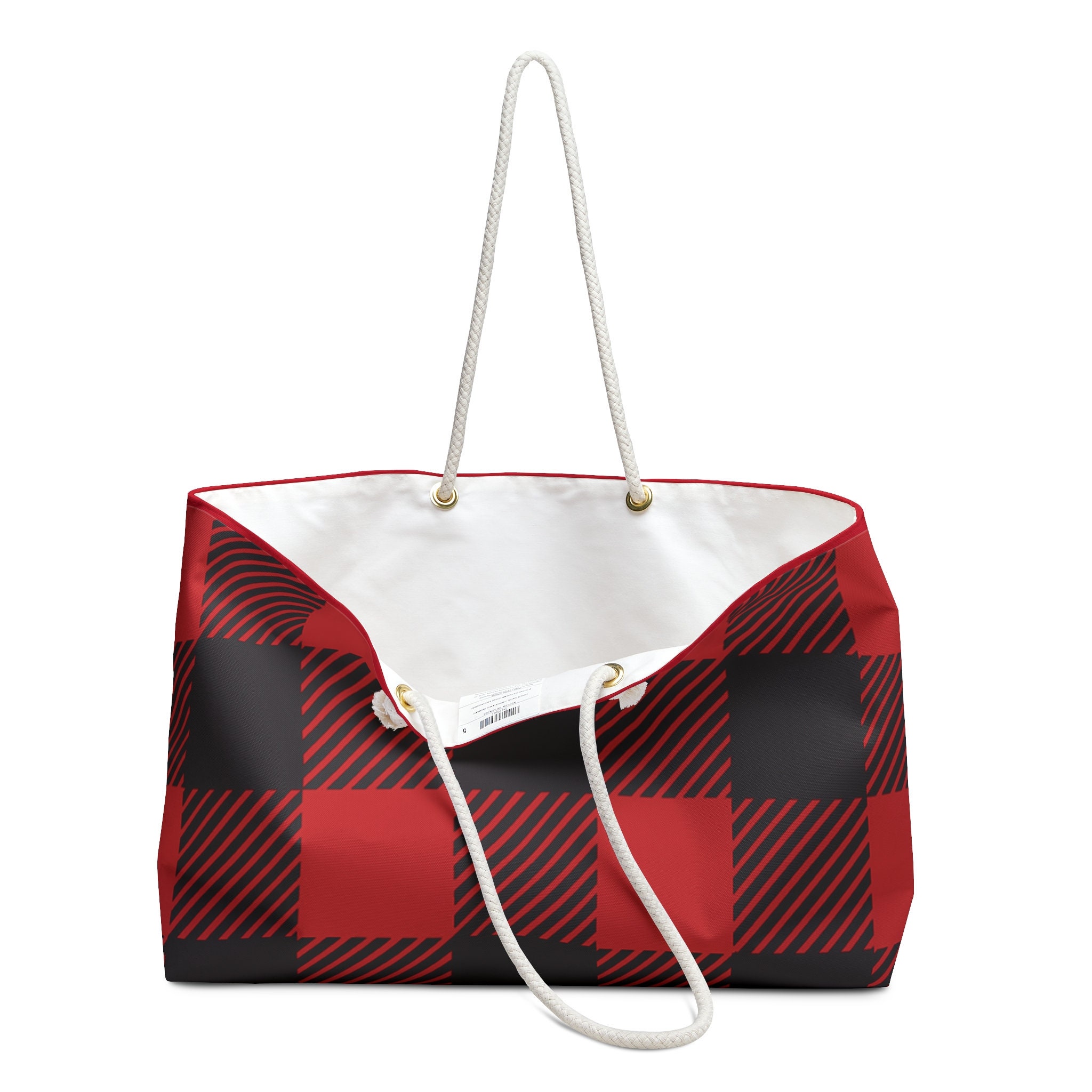 Red Buffalo Plaid Weekender Bag - Etsy