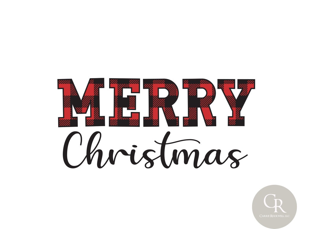 Merry Christmas Red Buffalo Plaid Design - Etsy