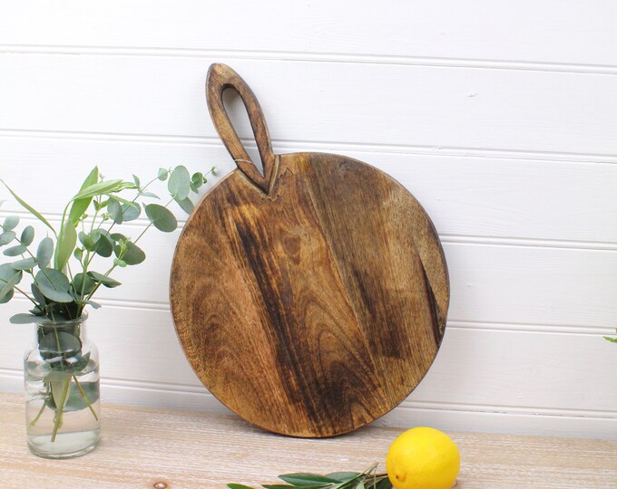 Round Wooden Chopping Board Wood Serving Board Modern Farmhouse Modern ...