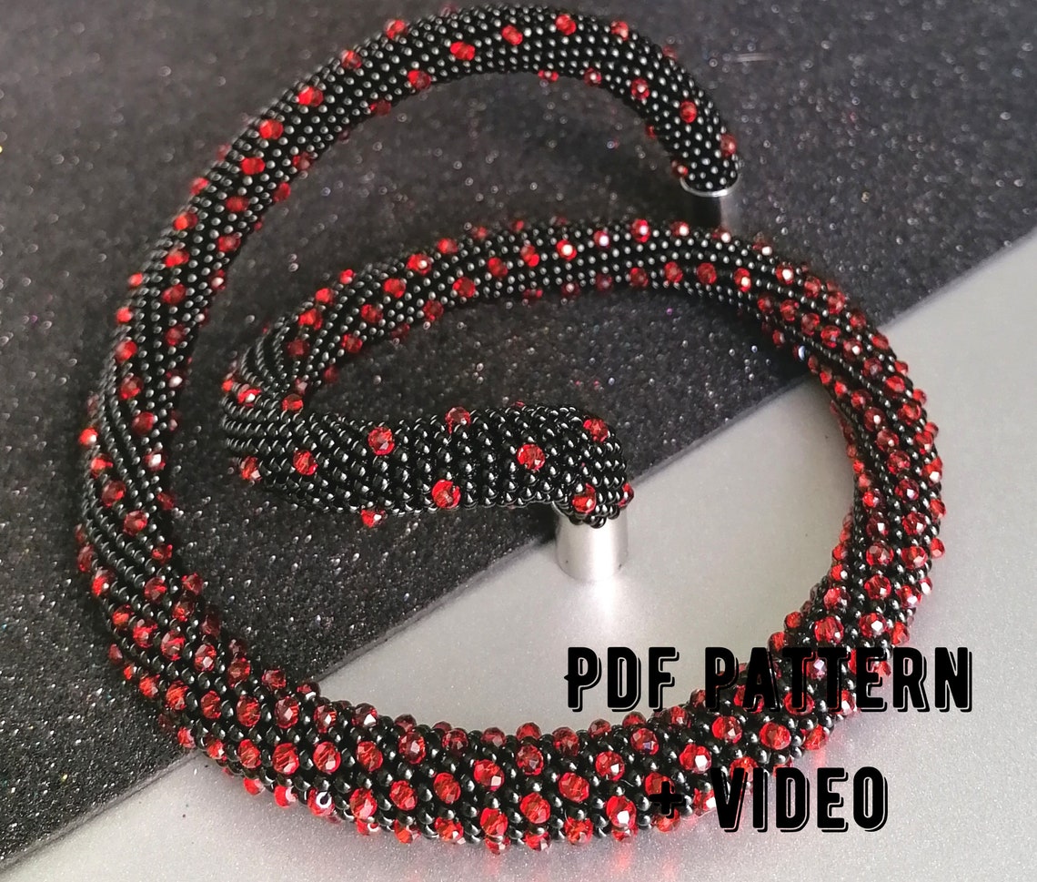 Bead Crochet Pattern Crochet Tutorial Beaded Necklace Bead - Etsy