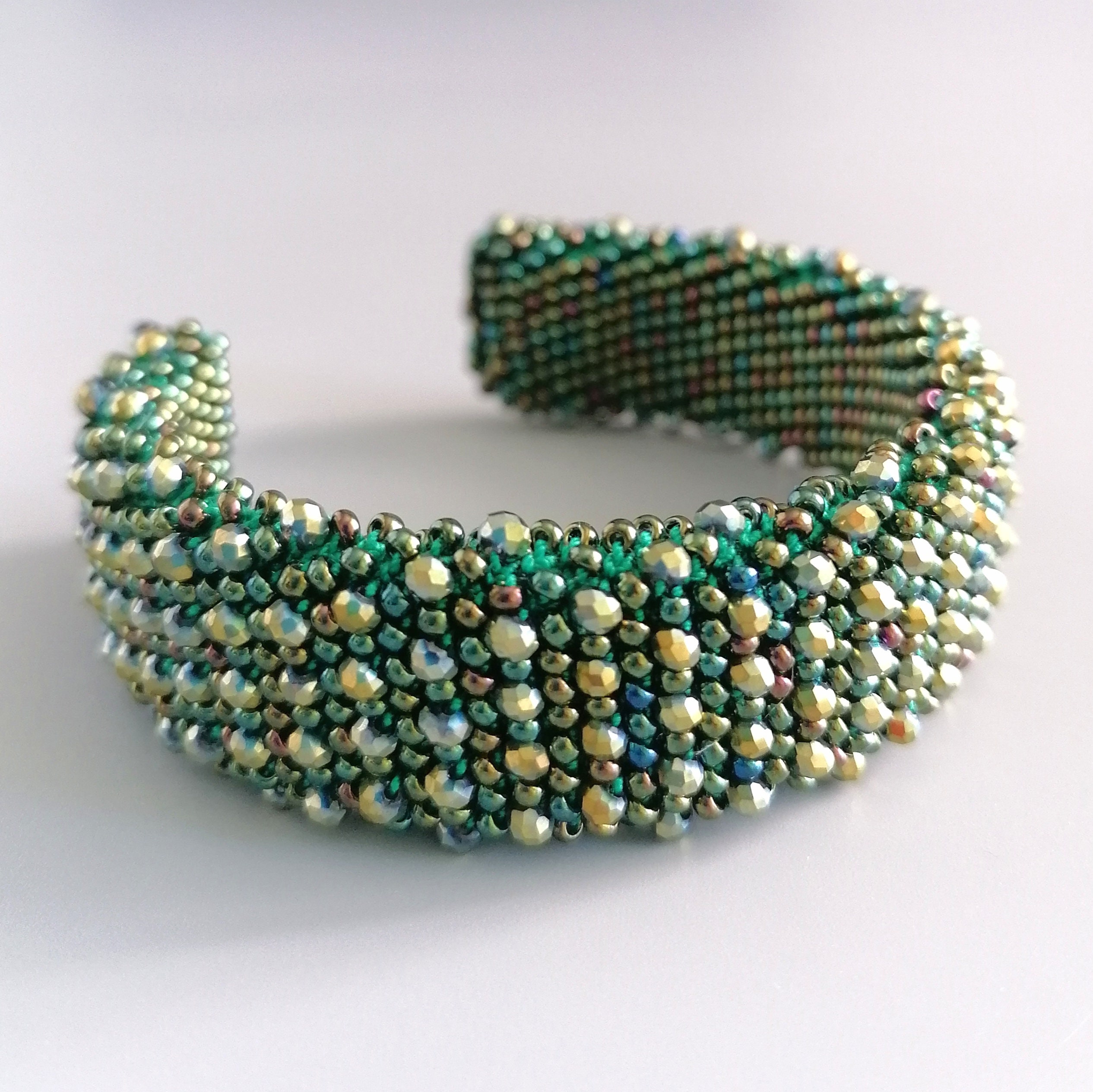 Bead Crochet Pattern Wide Crochet Bracelet Bead Bracelet - Etsy