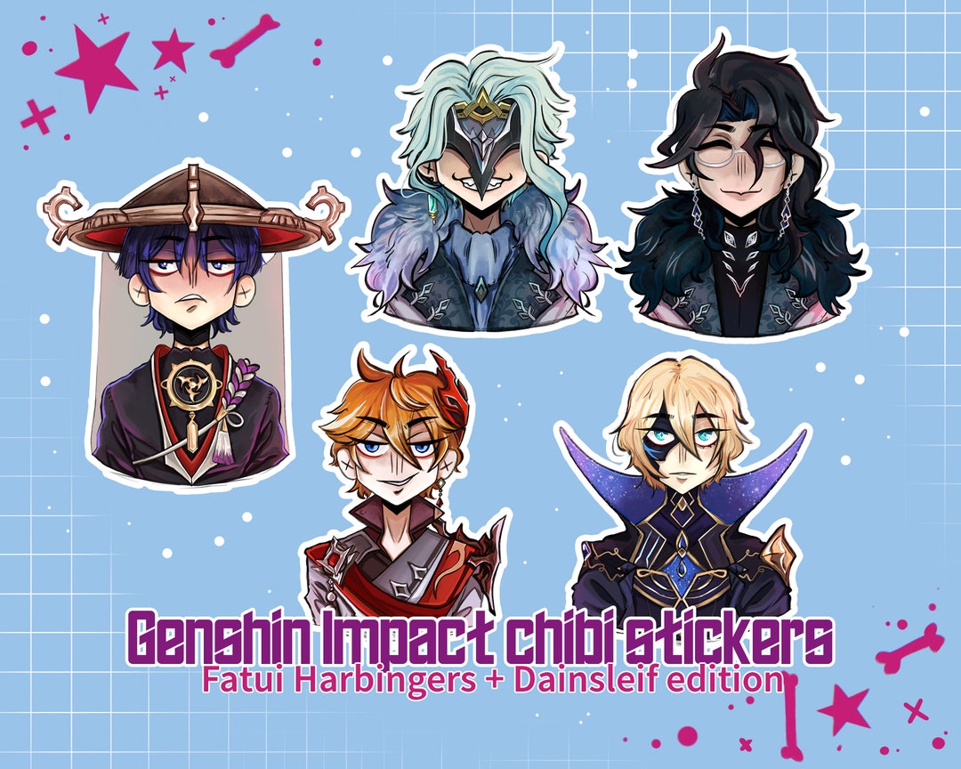 Genshin Impact Chibi Stickers Fatui Harbringers Childe - Etsy