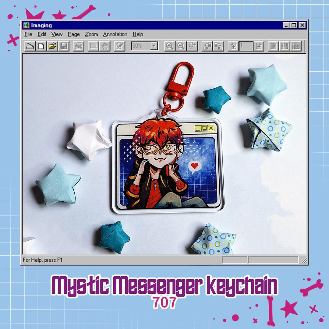 Mystic Messenger Keychain 707 Seven Choi Saeyoung MM Video Game Otome ...
