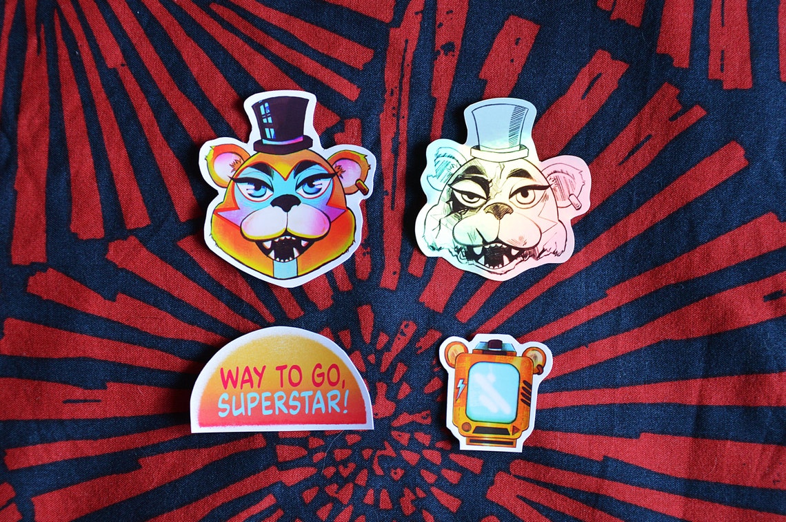 Glamrock Freddy Stickers Freddy Fazbear Mascot of Freddy | Etsy Hong Kong