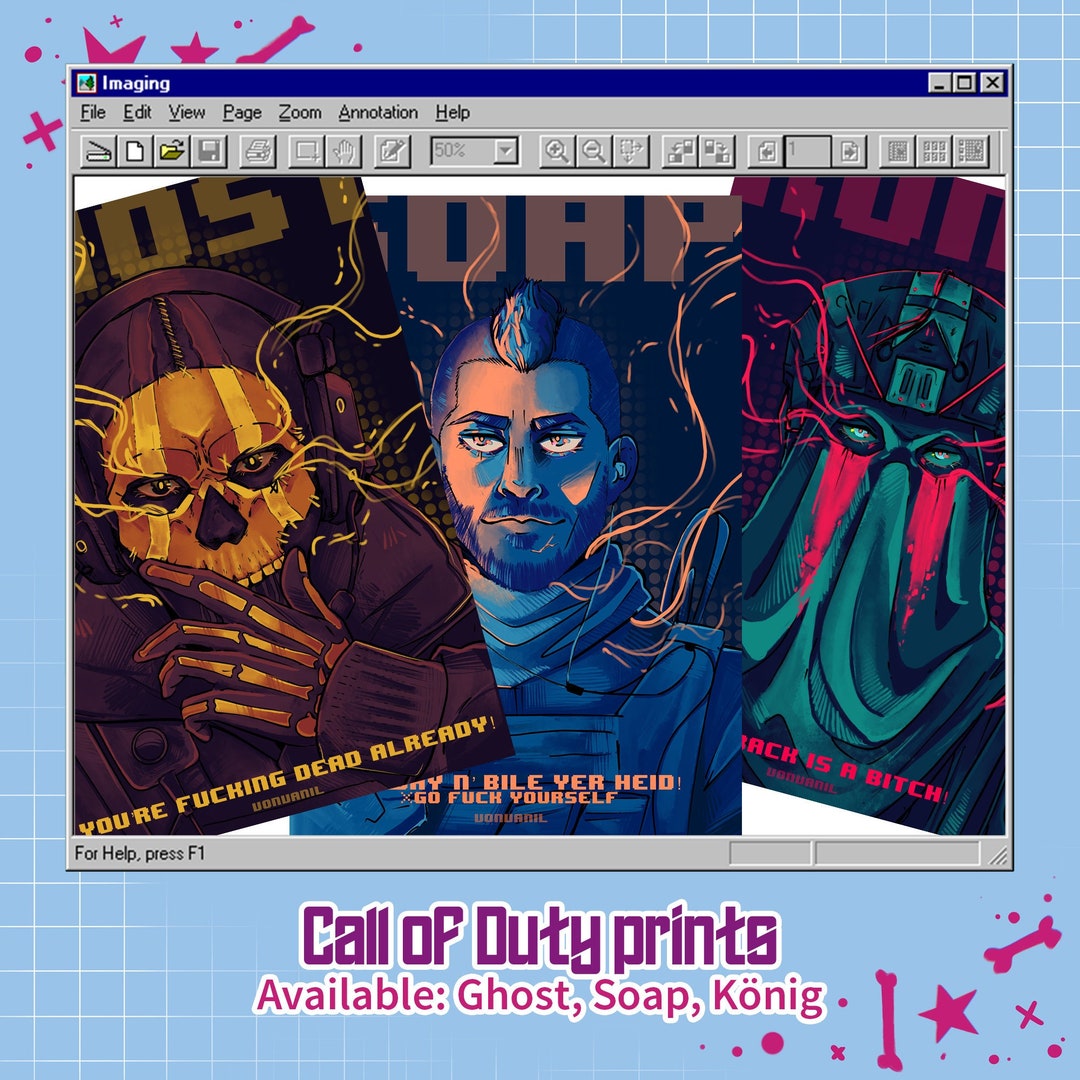 Call of Duty Prints Ghost Soap König Gamer Gift Postcard - Etsy