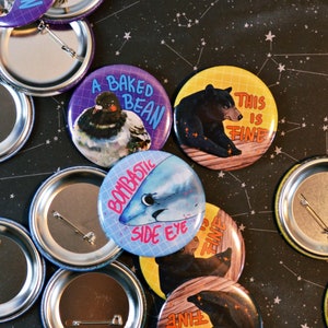 Meme Animals Pin Bear Shark Pigeon Bombastic Side Eye This is Fine ...