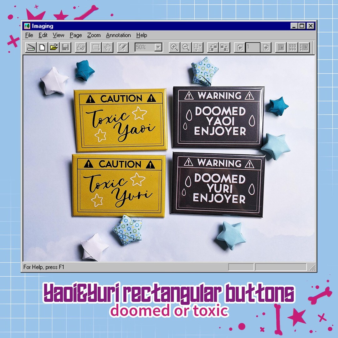Yaoi or Yuri Rectangular Buttons - Doomed - Toxic - Love Tropes ...