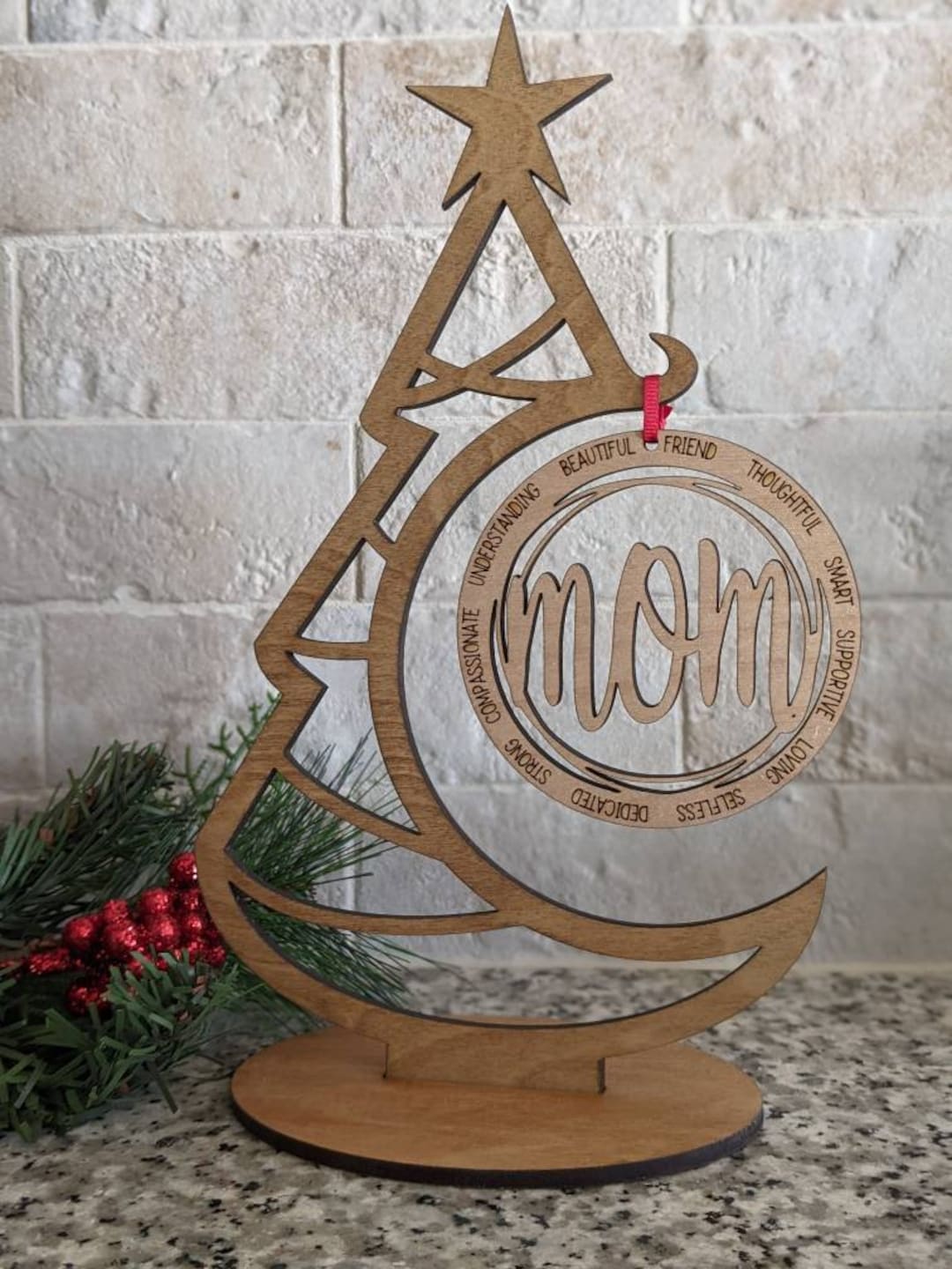 Tree Ornament Holder-wooden Christmas Tree Ornament Hanger-keepsake ...