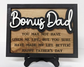 Father's Day Picture Frame Gift to My Bonus Dad Picture - Etsy