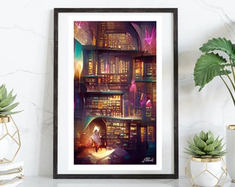 Library Poster - Etsy