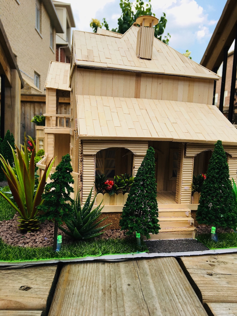 Popsicle Sticks House - Etsy