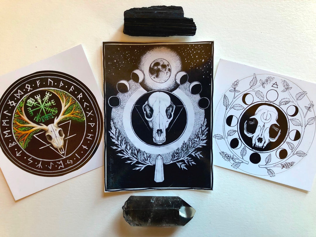 Animal Skull Stickers 3 Pack - Etsy