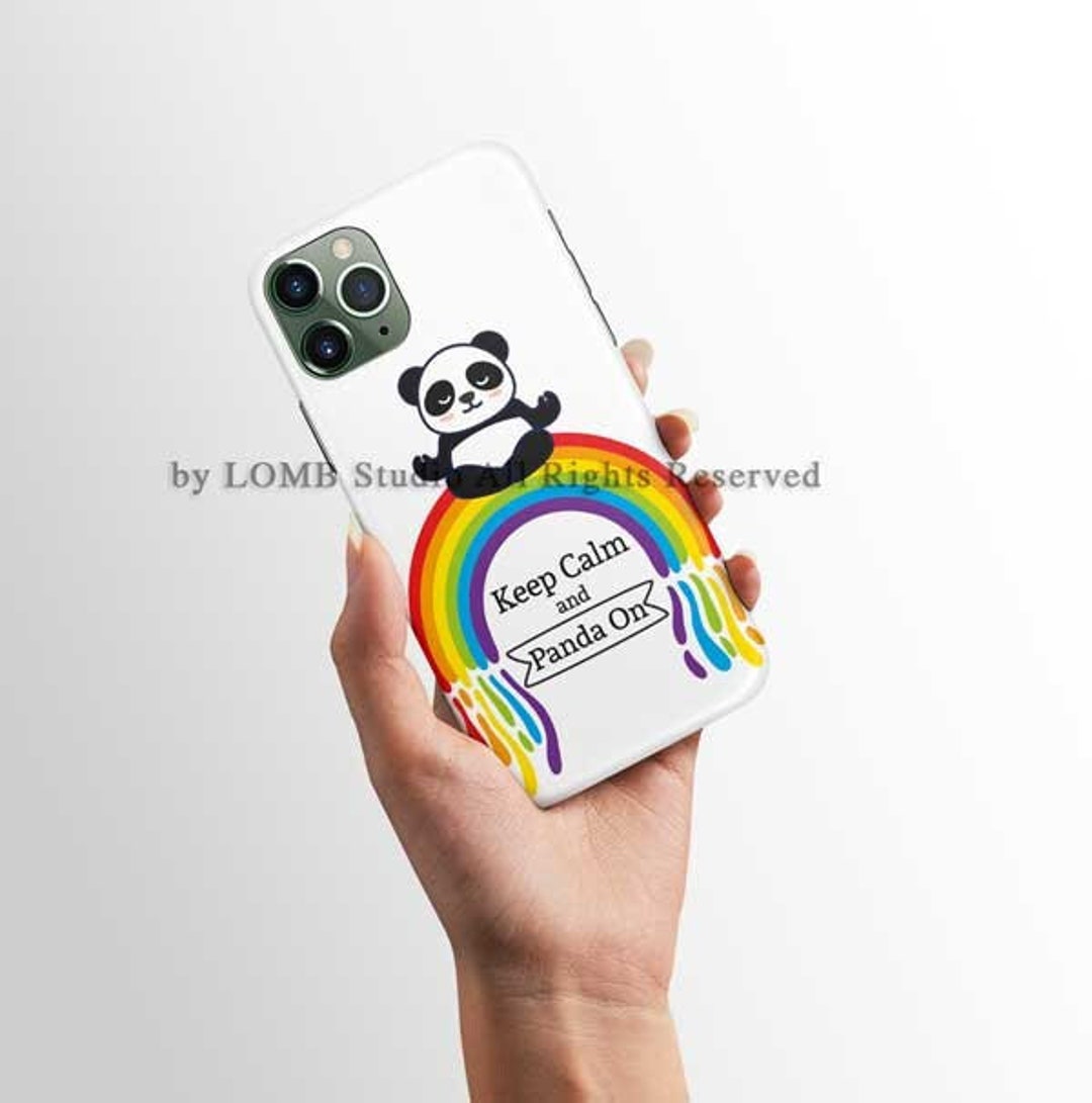 Happy Panda Bear iPhone Case. Drôle panda cadeau arc-en-ciel - Etsy France