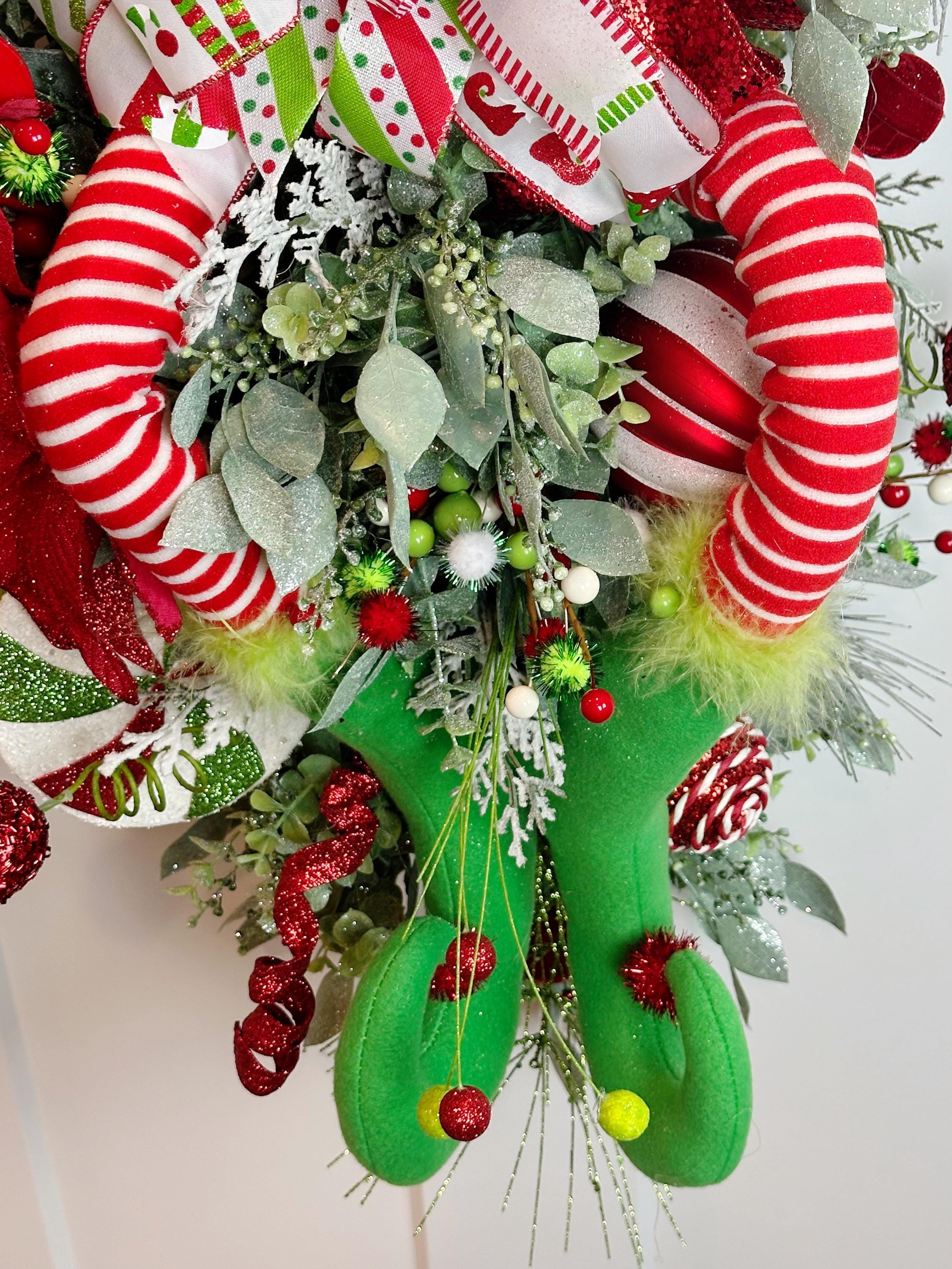 Large Christmas Elf Door Swag, Whimsical Elf Holiday Decor, Christmas ...