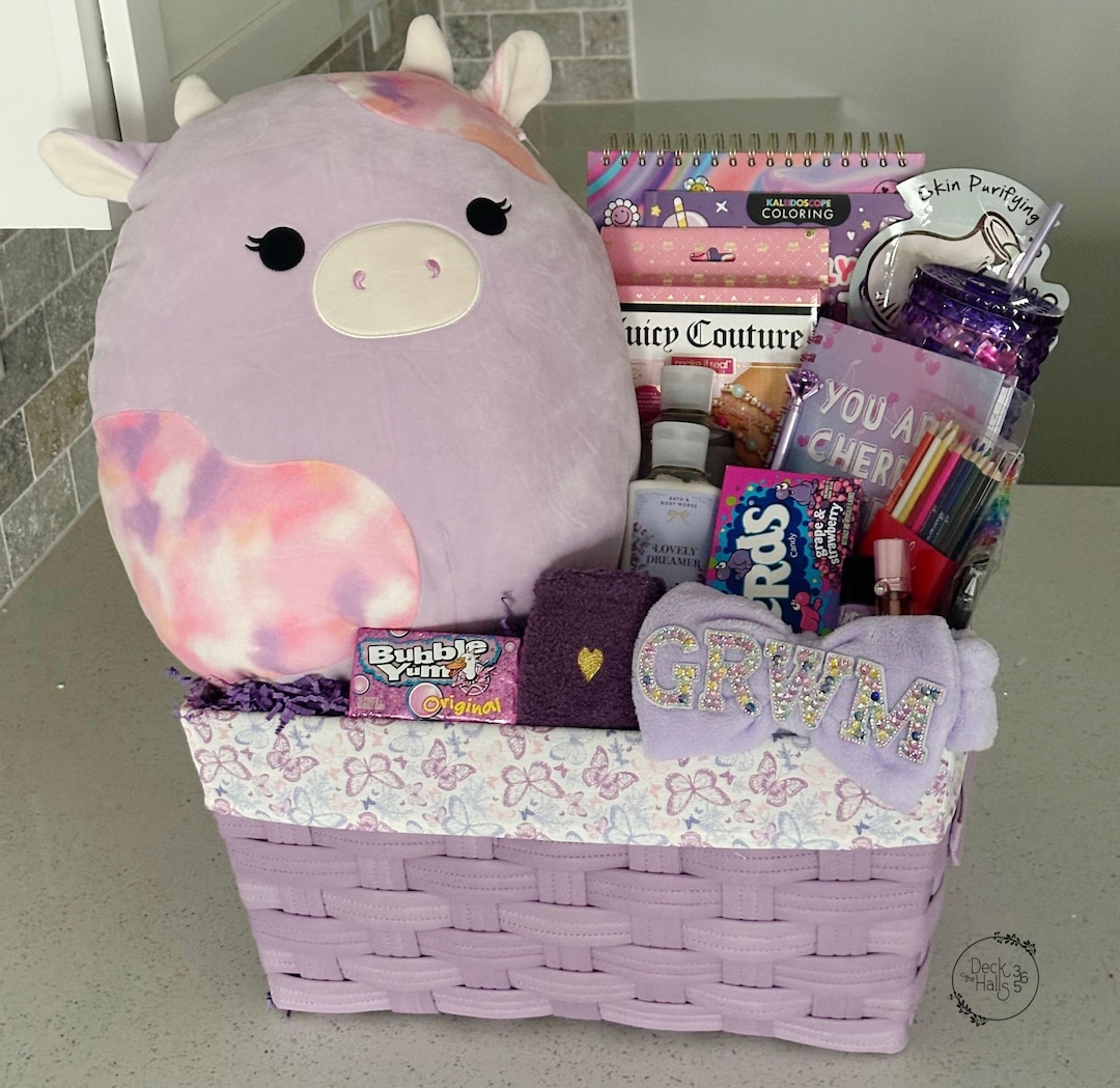 Large Tween Girl Squishmallow Gifts, Teen Gift Basket, 16" Suri the Cow ...