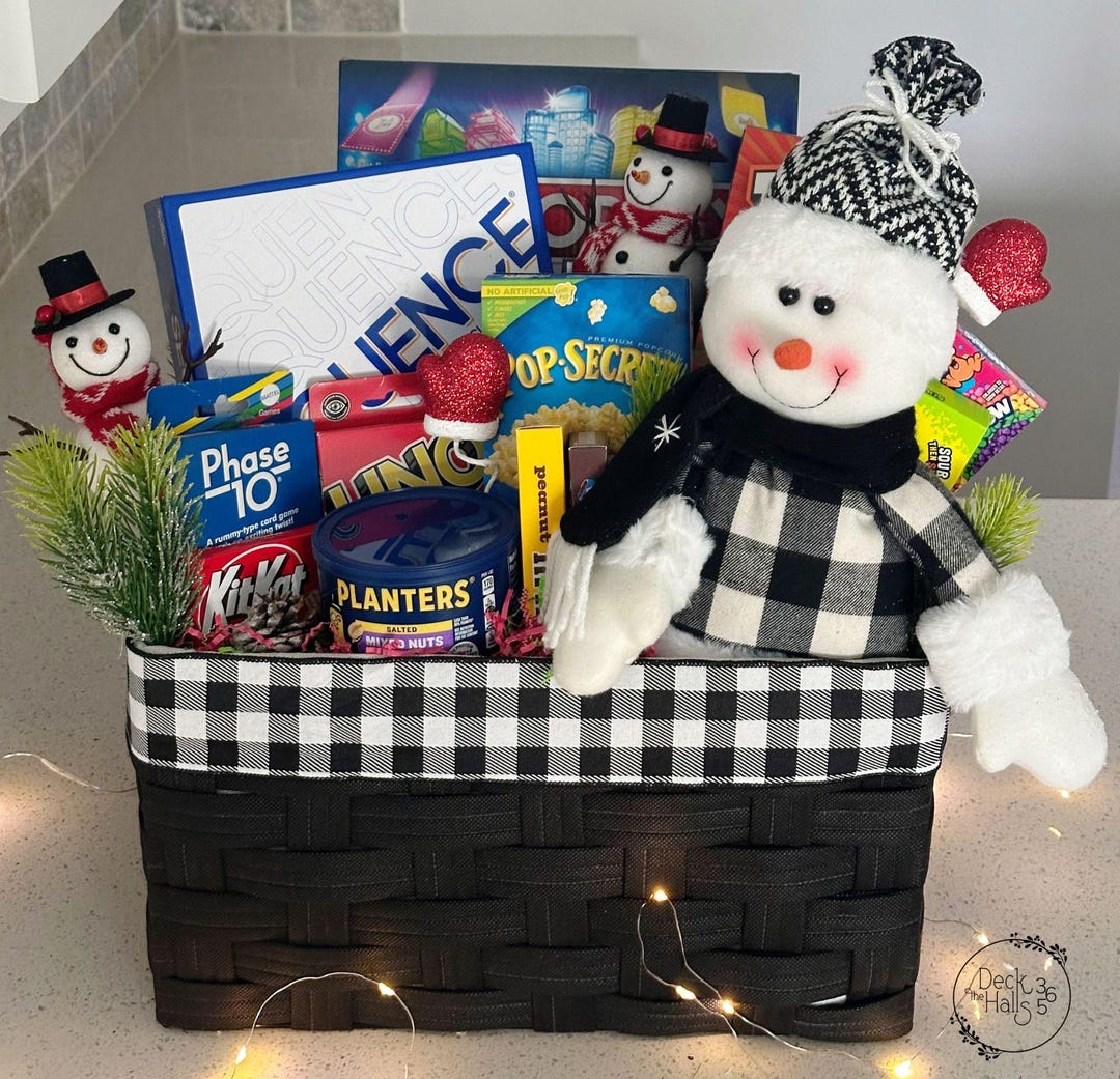 Large Family Night Gift Basket, Anytime Game Night, Christmas Candy ...