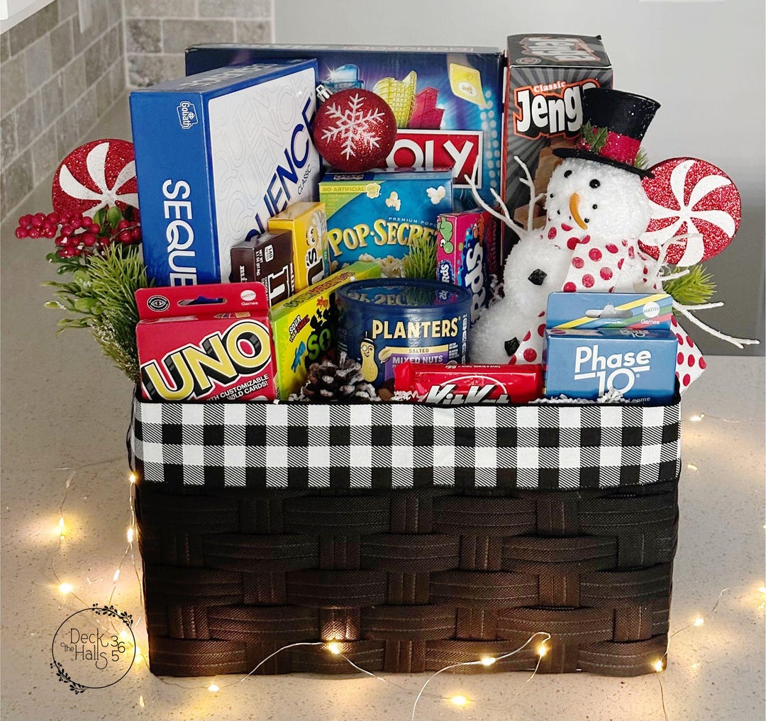 Large Family Night Gift Basket, Anytime Game Night, Holiday, Christmas ...