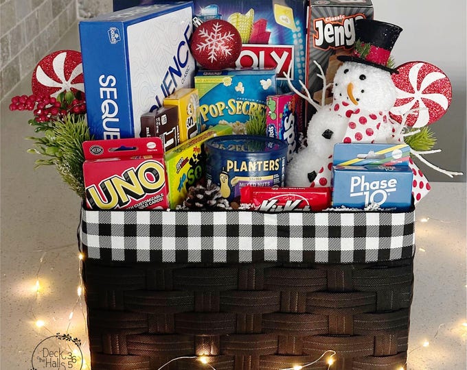 Large Family Night Gift Basket, Anytime Game Night, Holiday, Christmas ...